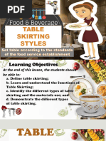 Rubrics For Table Skirting | PDF | Rubric (Academic) | Evaluation Methods