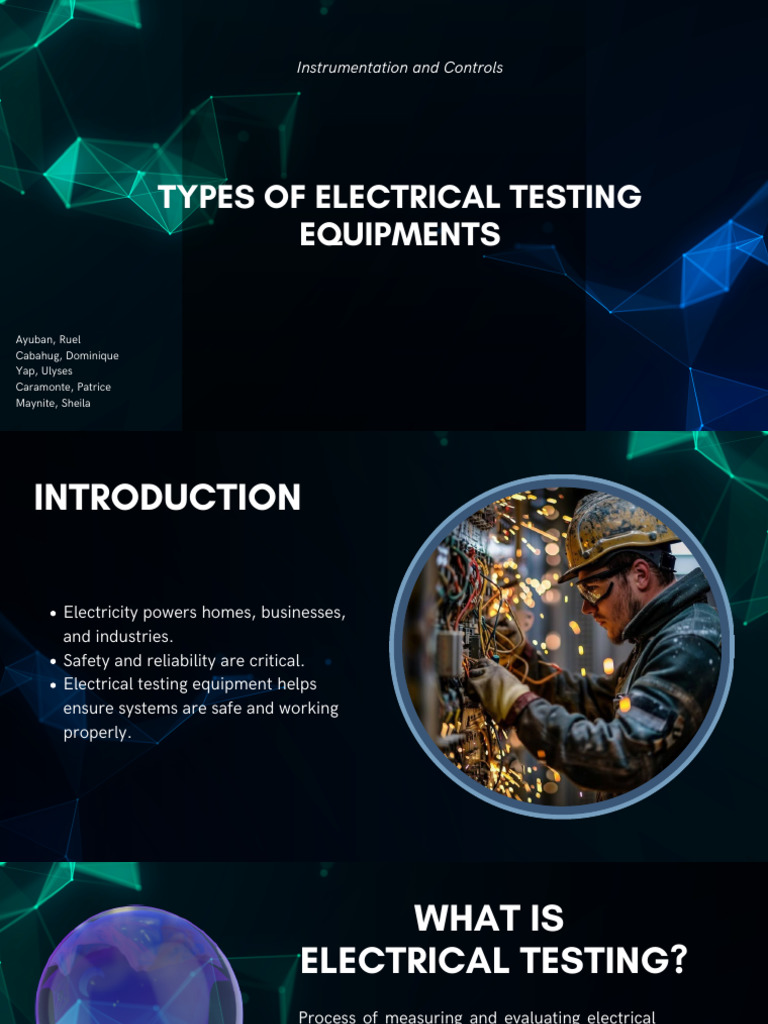 Types of Electrical Testing Equipment | PDF | Insulator (Electricity ...