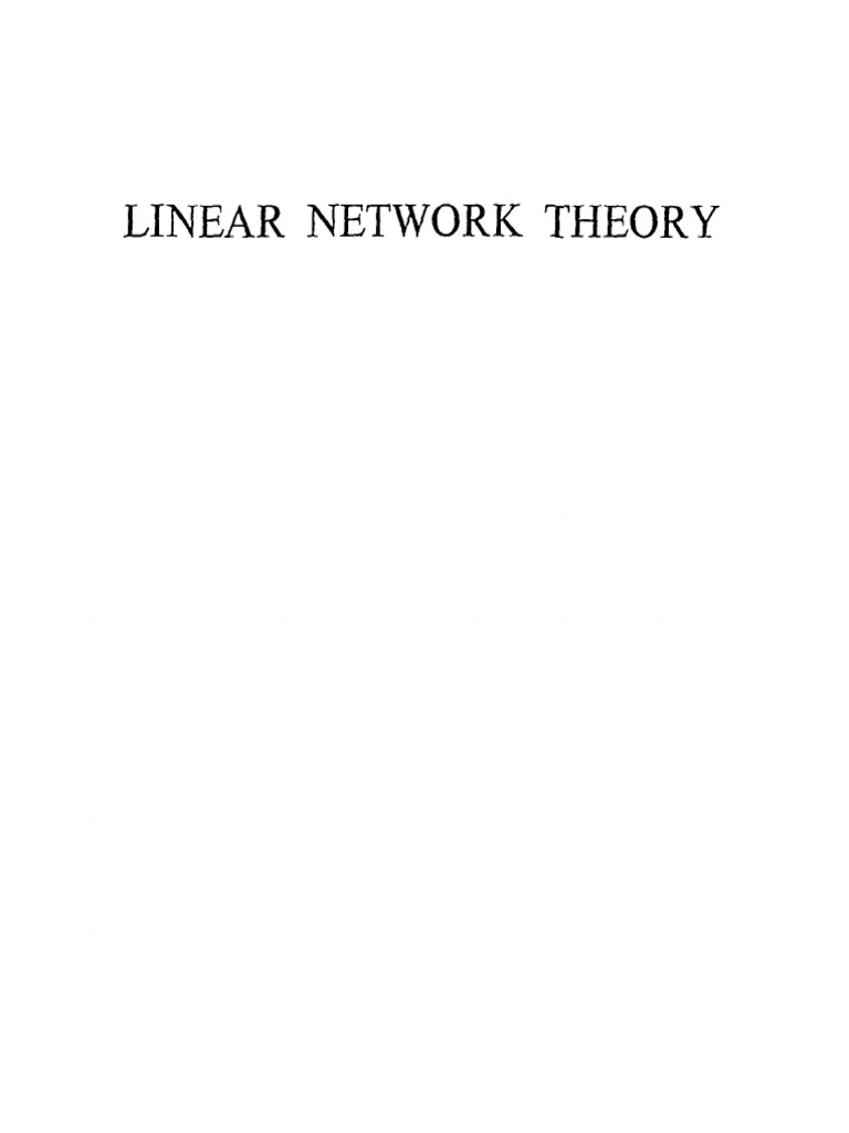 Linear Network Theory | PDF
