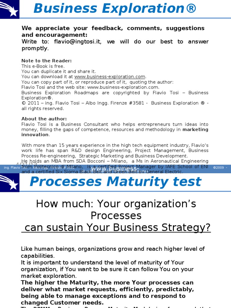 Process Maturity Test - Business Process Organization Maturity Model ...