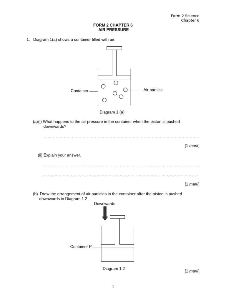 Form 2 Chapter 6 | PDF | Gases | Pump
