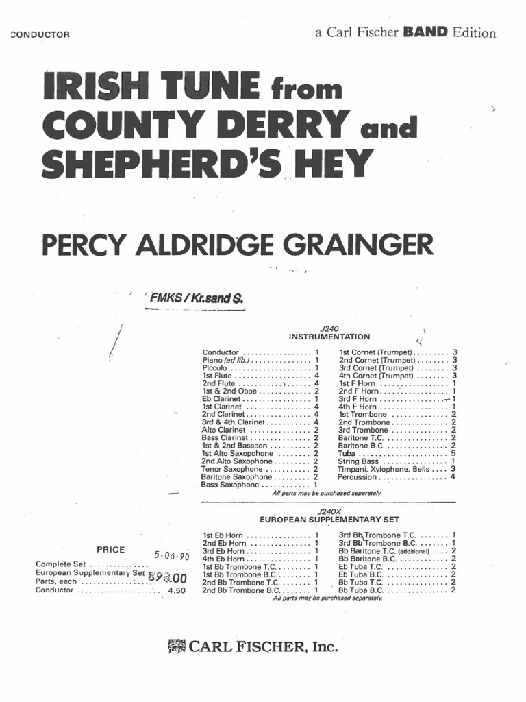Irish Tune & Shepherd's Hey Score | PDF | Trombone | Saxophone