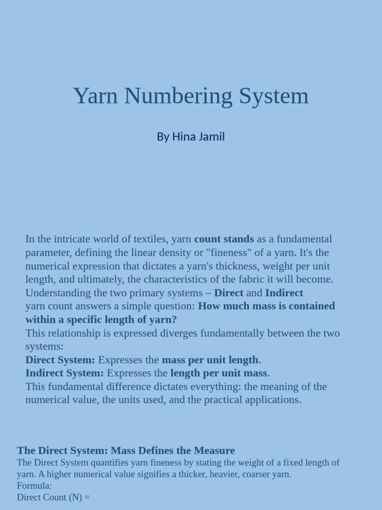Understanding Yarn Numbering Systems | PDF