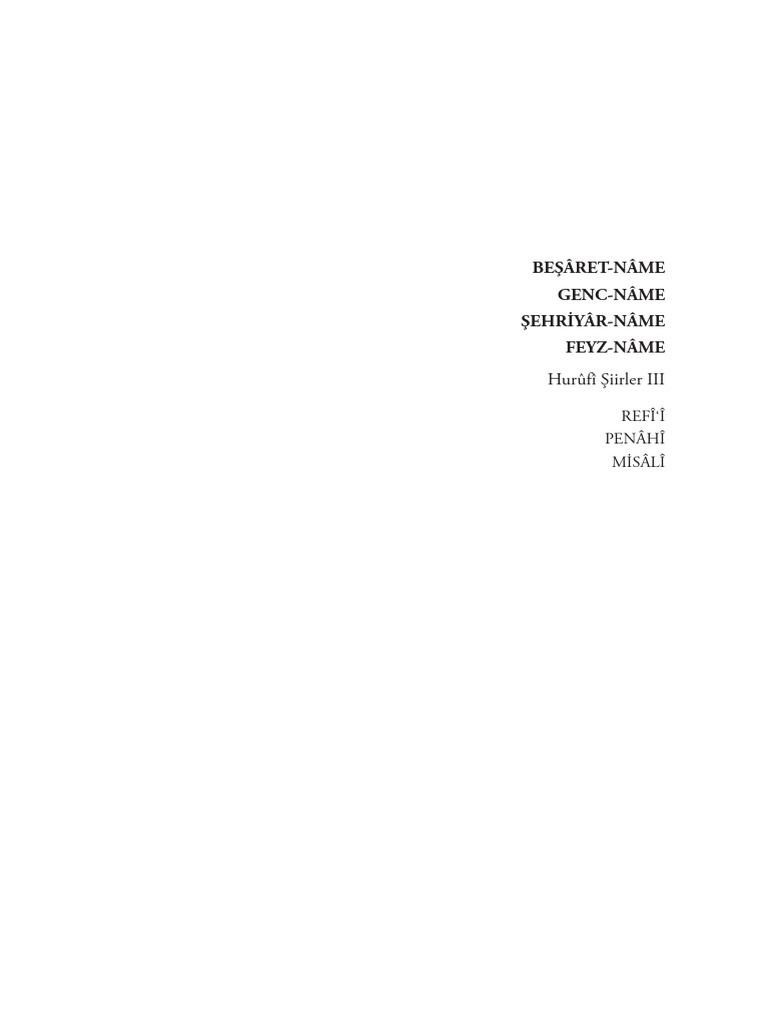 Hurûfî Şi̇i̇rler III | PDF
