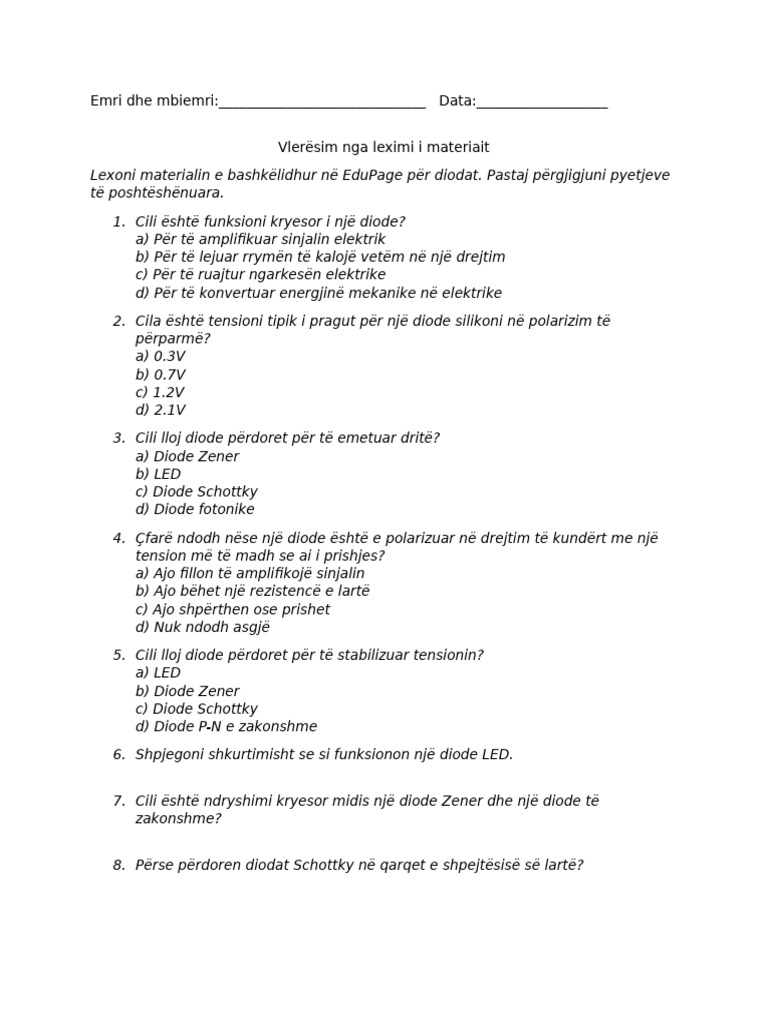 Vleresim Mteriali - Diodat | PDF