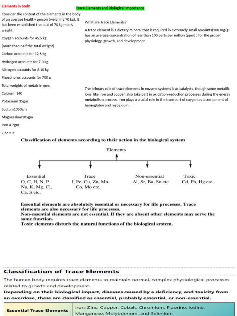 Importance of Trace Elements in Health | PDF | Selenium | Iron