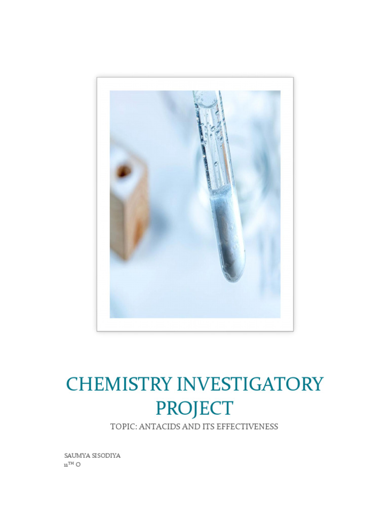 Effectiveness of Antacids Explored | PDF | Chemical Substances ...