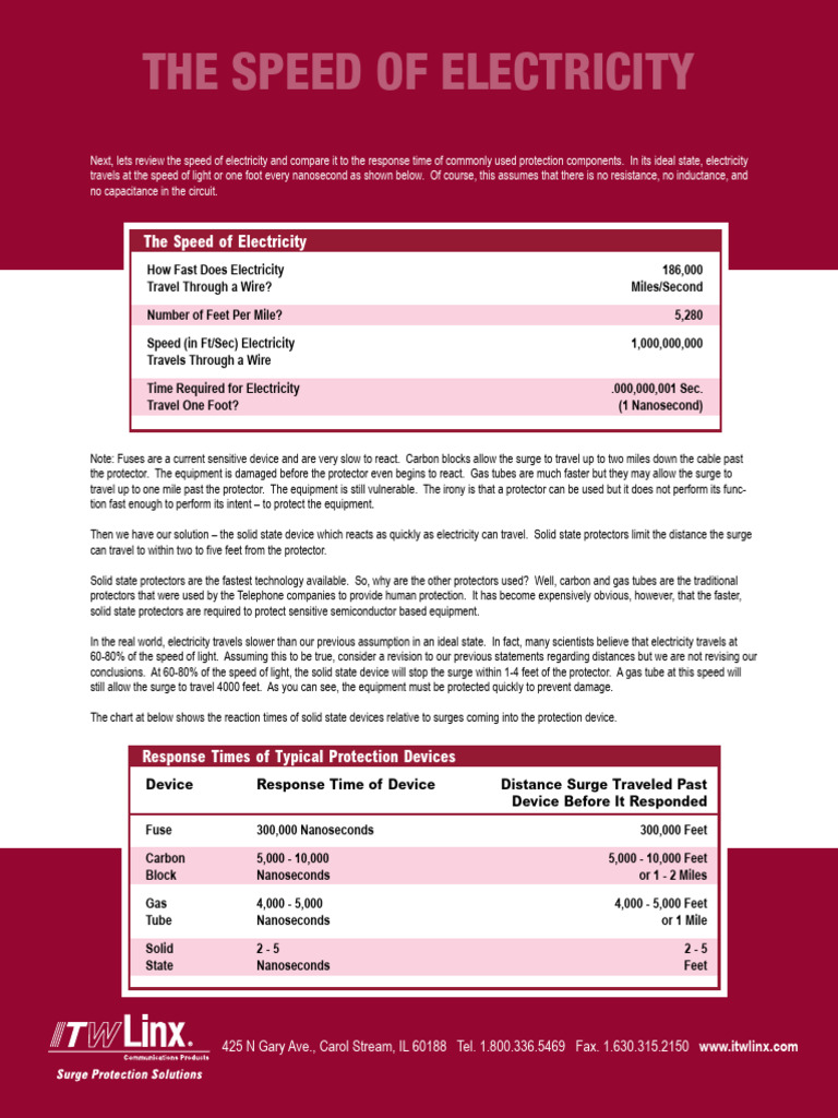 Speed of Electricity and Protection Devices | PDF | Electricity | Fuse ...