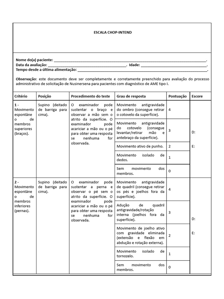 Escala Chop-Intend Ame Mai.2022.Copy | PDF | Movimentos anatômicos | Joelho