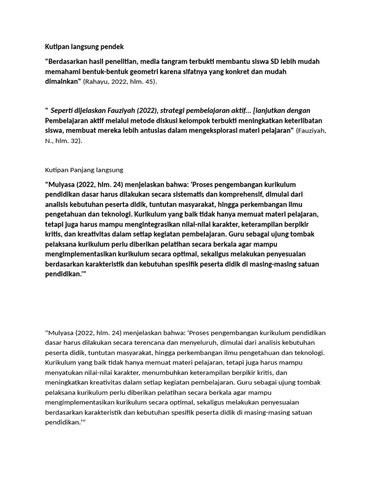 Contoh Kutipan | PDF