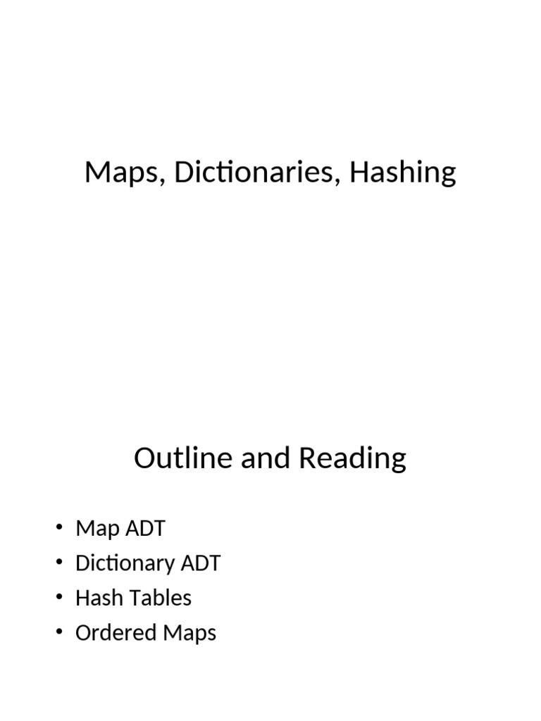 Map and Dictionary Data Structures | PDF | Algorithms And Data ...