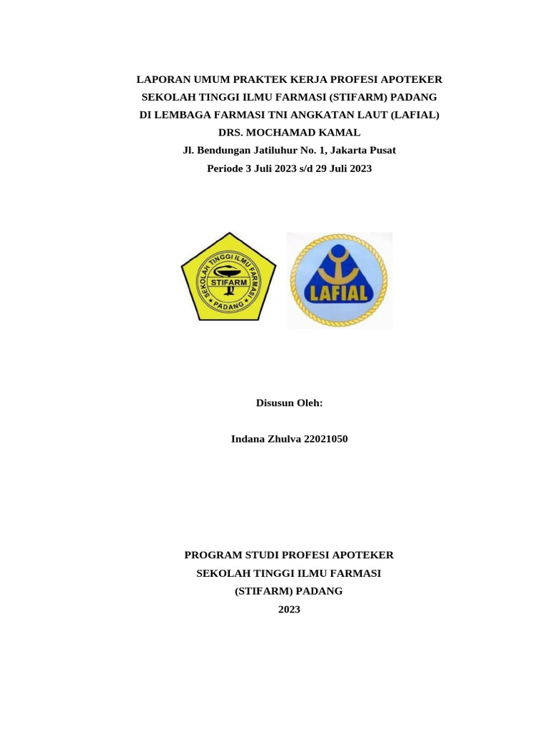 Praktek Kerja di LAFIAL TNI AL | PDF
