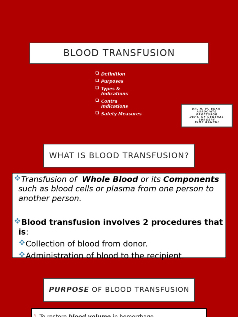 Blood Transfusion: Types and Uses | PDF | Anemia | Blood