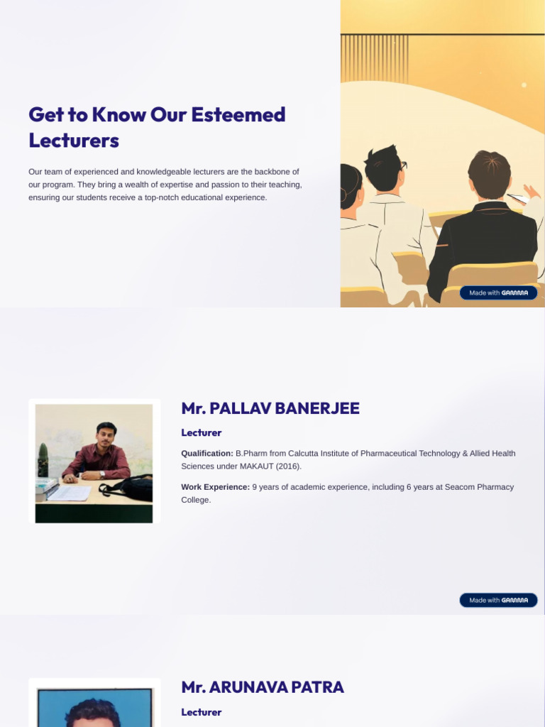 Get To Know Our Esteemed Lecturers | PDF