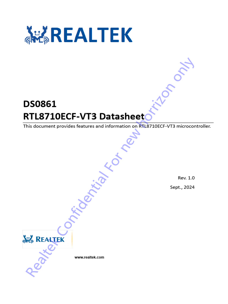 RTL8710ECF VT3-Datasheet | PDF | Information And Communications ...