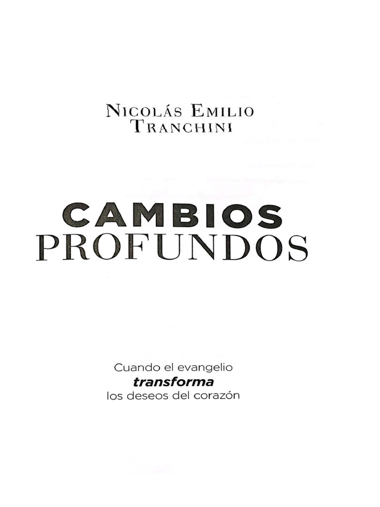 Cambios Profundos-Nicolás Emilio Tranchini | PDF
