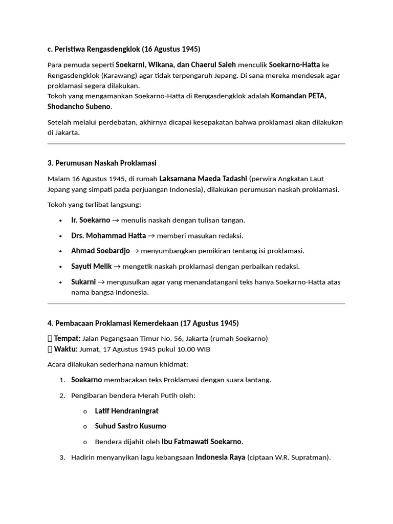 Sejarah Proklamasi Kemerdekaan Indonesia | PDF