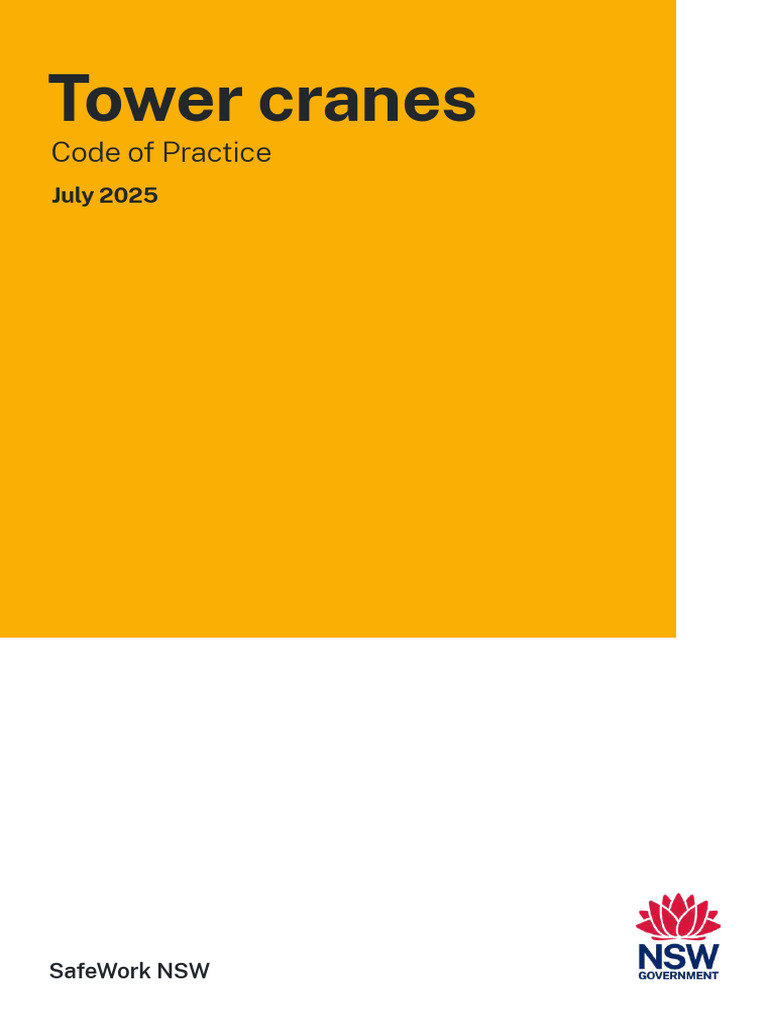 Code of Practice Tower Cranes 2025 | PDF | Occupational Safety And ...