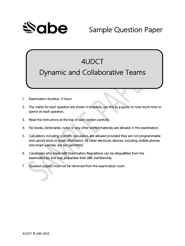 4UDCT Timed Exam Practice Paper | PDF