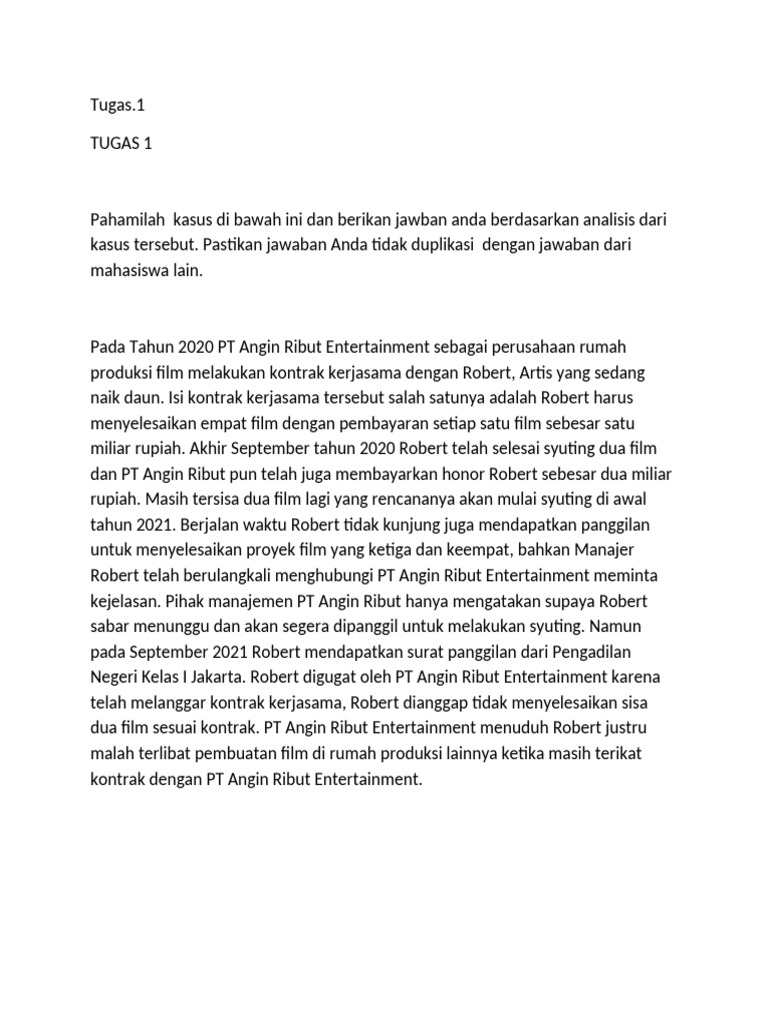 Langkah Hukum PT Angin Ribut Entertainment | PDF