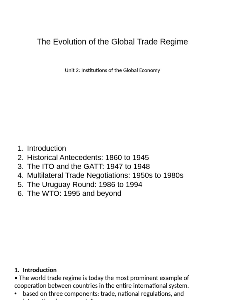 2 - 1 Evolution of The Global Trade Regime | PDF | World Trade ...