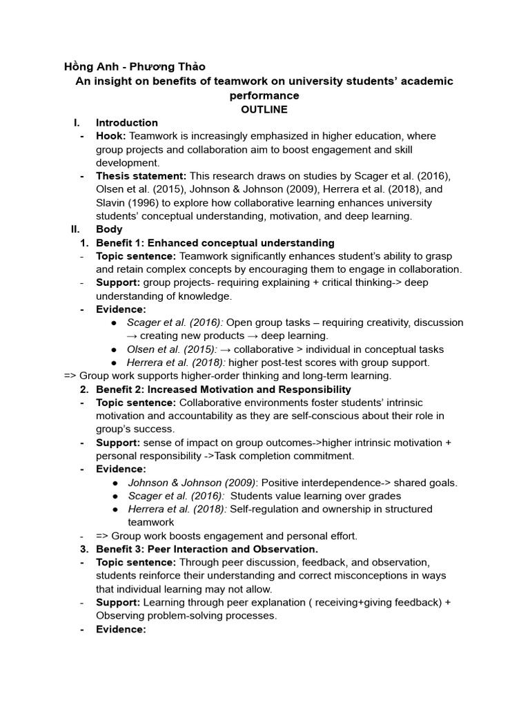 An Insight Into Benefits of Teamwork On University Students' Academic ...