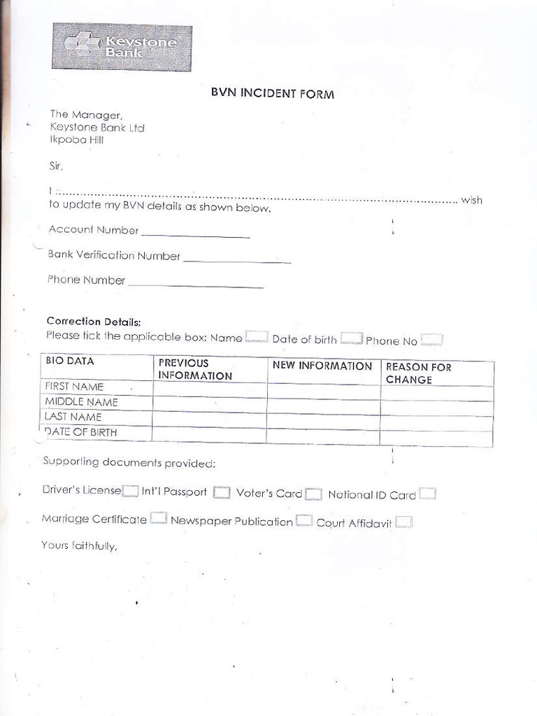 BVN Incidence Dform | PDF