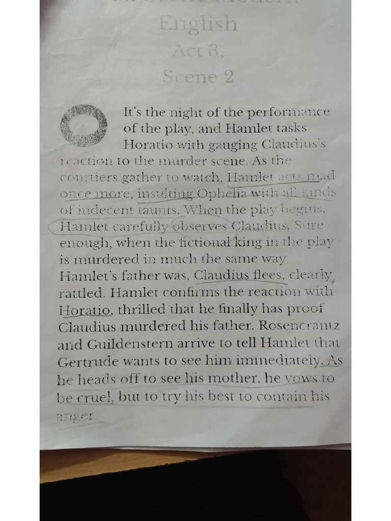 Hamlet Act 3 Scene 2 | PDF