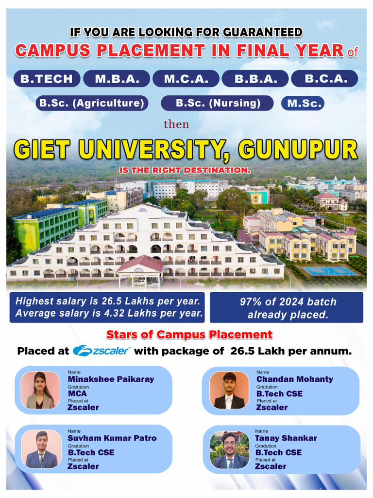 GIET University Highest Package Info | PDF