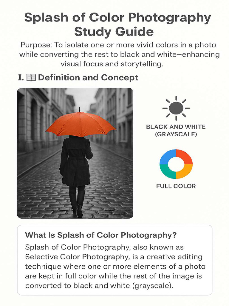 Splash of Color in Photography Techniques | PDF | Color | Vision