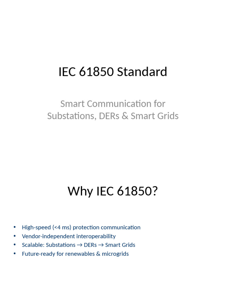 IEC 61850 Standard Presentation | PDF