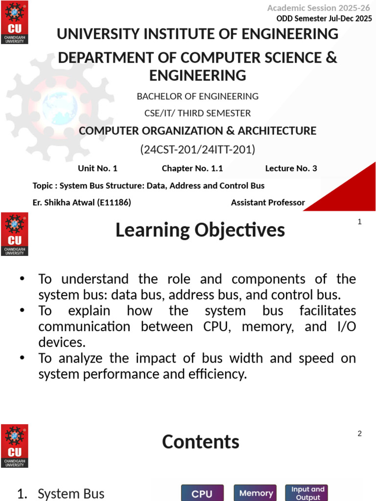 System Bus: Data, Address, Control | PDF | Input/Output | Central ...