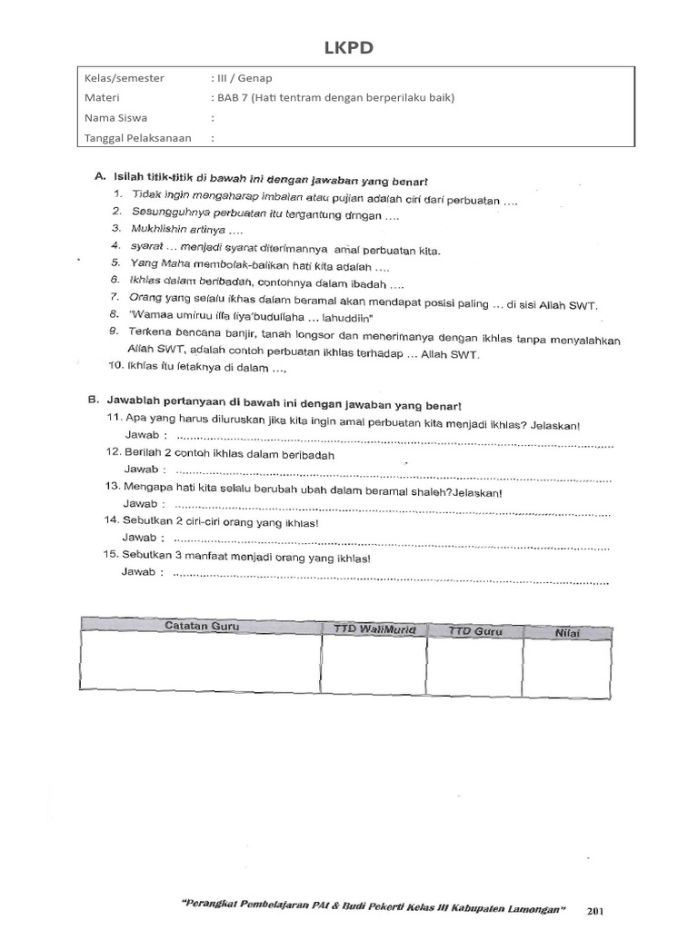 LKPD 2021 2022 Semester 2 | PDF