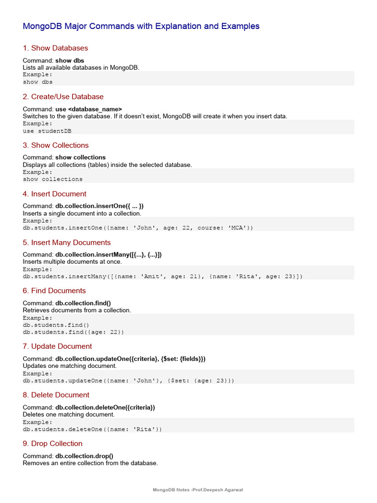MongoDB_Commands | PDF