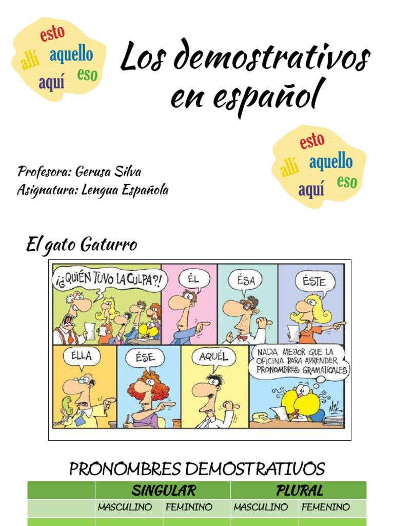 Los Pronombres Demostrativos | PDF