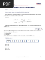 Cálculo do Mínimo Múltiplo Comum (MMC) | PDF | Número primo | Matemática