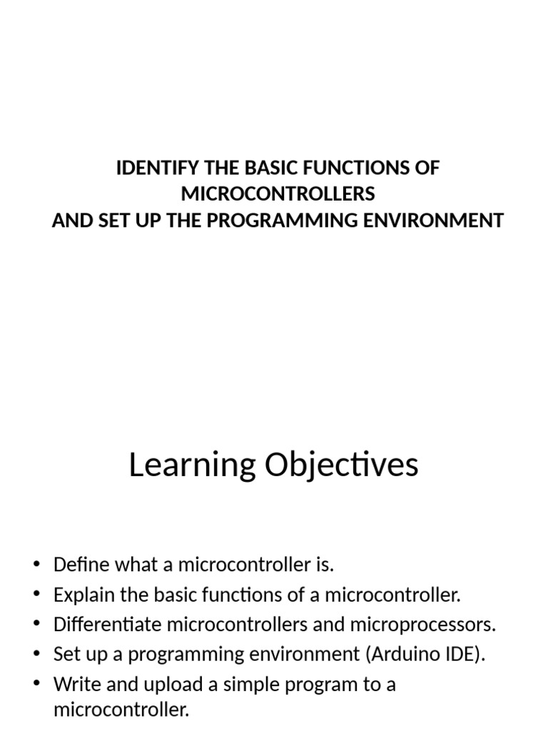 Microcontrollers Lesson 30slides | PDF | Microcontroller | Arduino