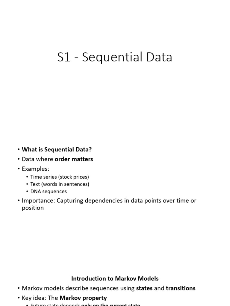 Understanding Sequential Data & Markov Models | PDF