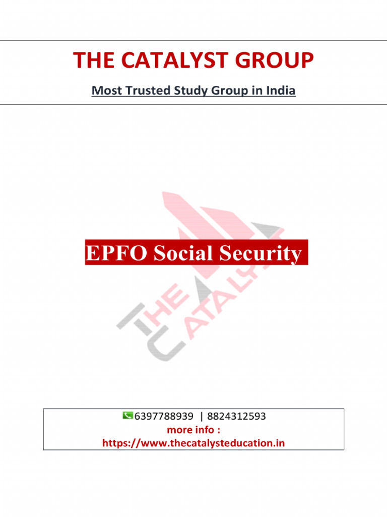 EPFO Social Security Notes (Part-1) | PDF