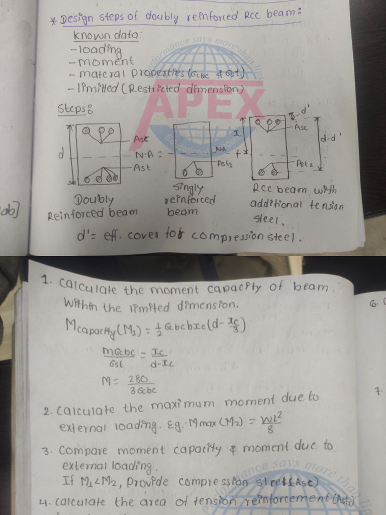 Design Steps of Doubly Reinforcement Beam RCC Remaining | PDF