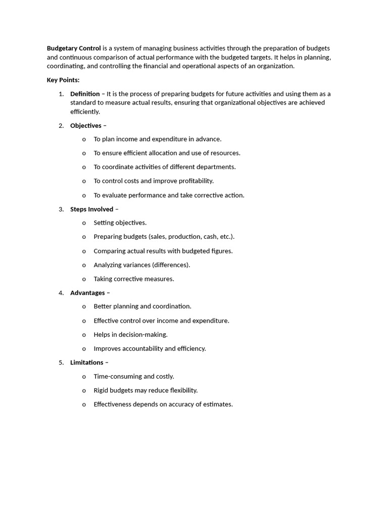 Budgetary Control Pdf