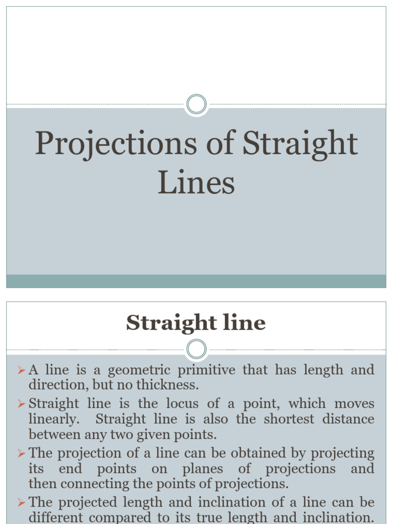 Introduction to Projections of Straight Lines | PDF | Line (Geometry) | Perpendicular
