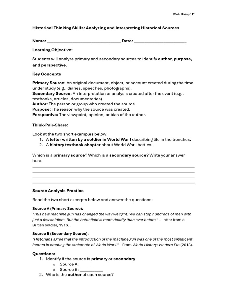 Analyzing Historical Sources Guide | PDF
