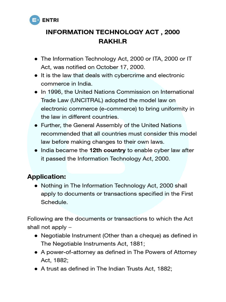 It Act Introduction | PDF