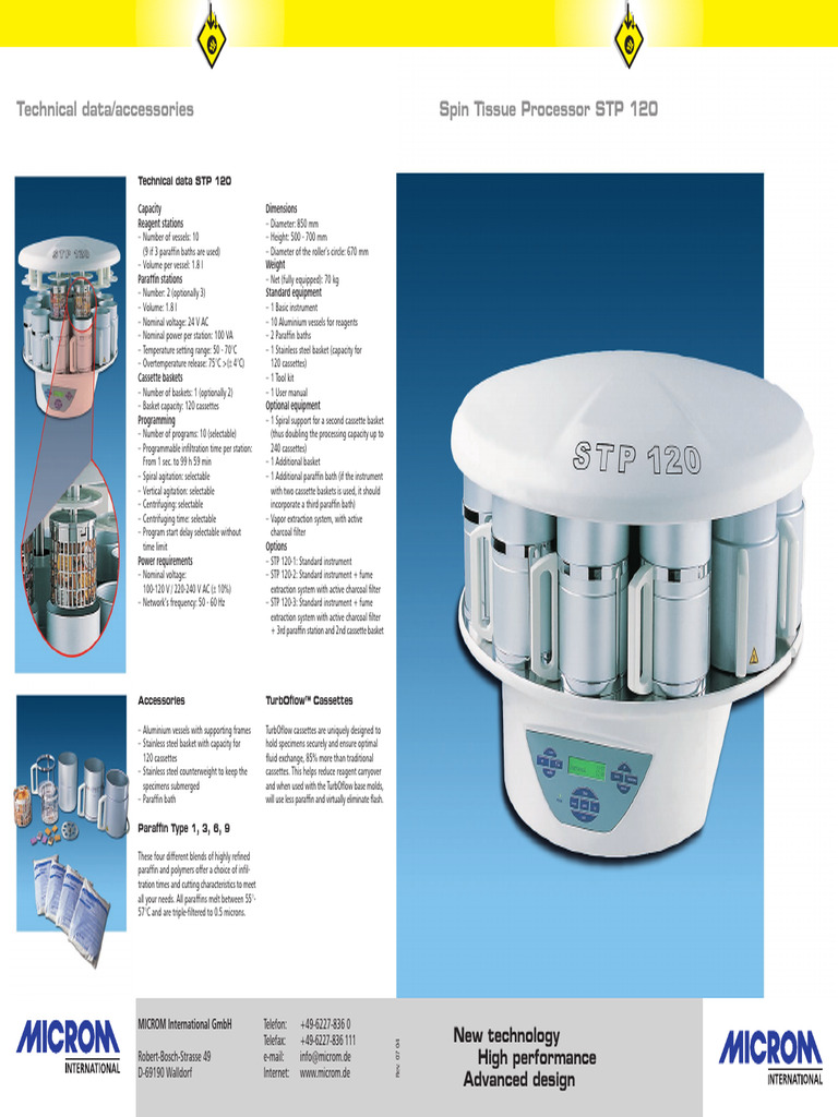 STP 120 Spin Tissue Processor Overview | PDF