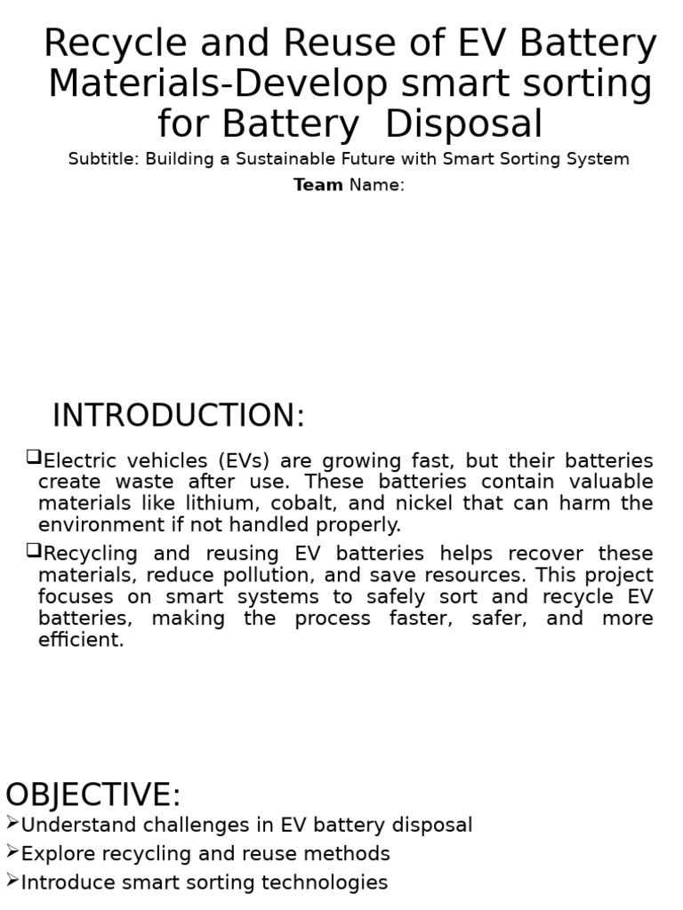 Recycle and Reuse of EV Battery Materials-Develop Smart | PDF ...