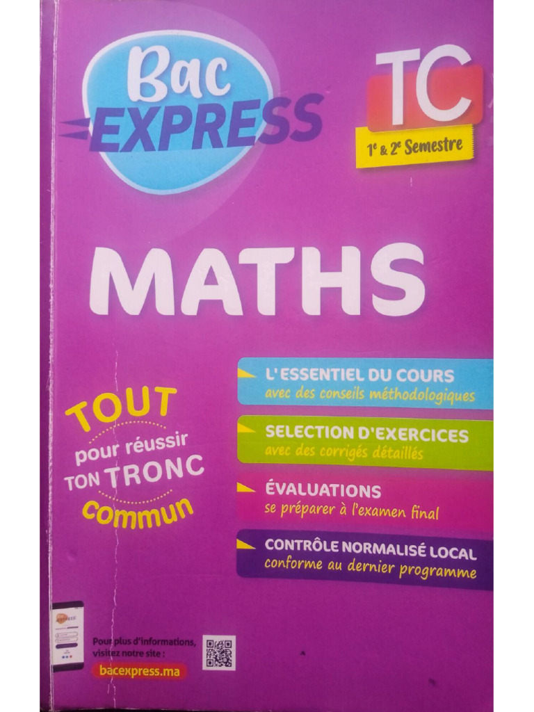 Bac - Express - Math - Tronc - Commun - Selpro Morrocan Book . | PDF