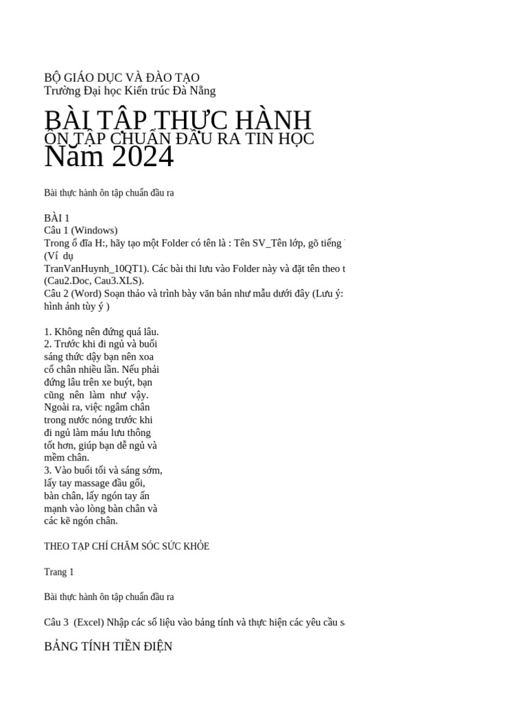 Bai Tap Thuc Hanhn CDR | PDF