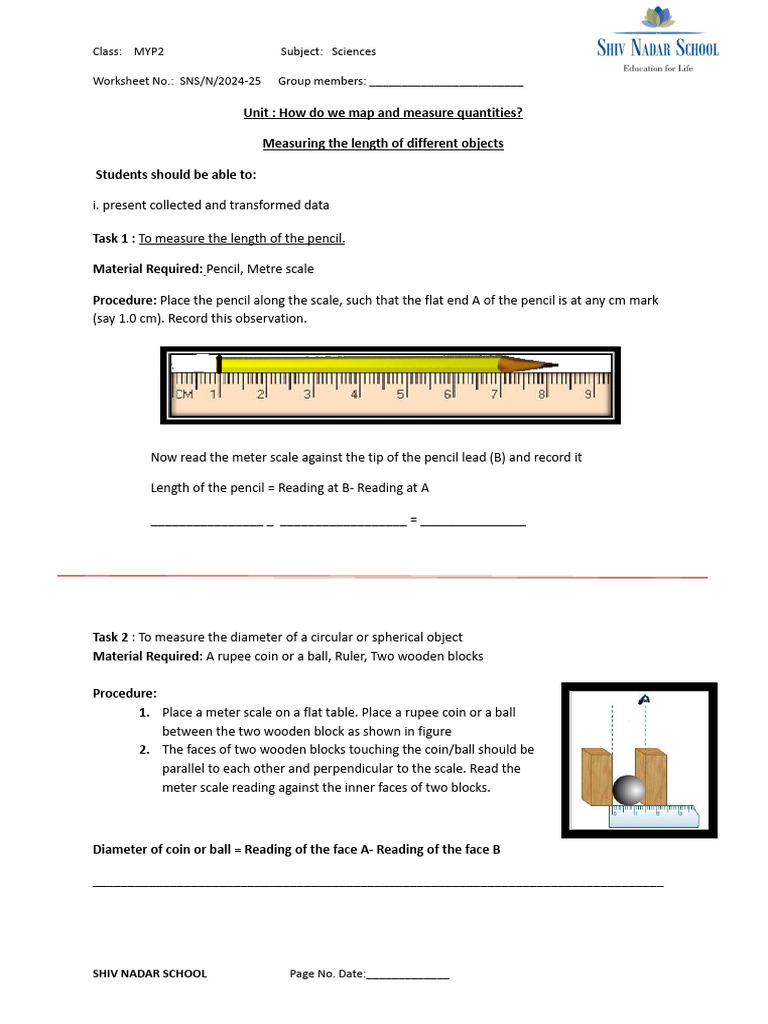 Measuring Lengths of Diffrent Objects | PDF | Length