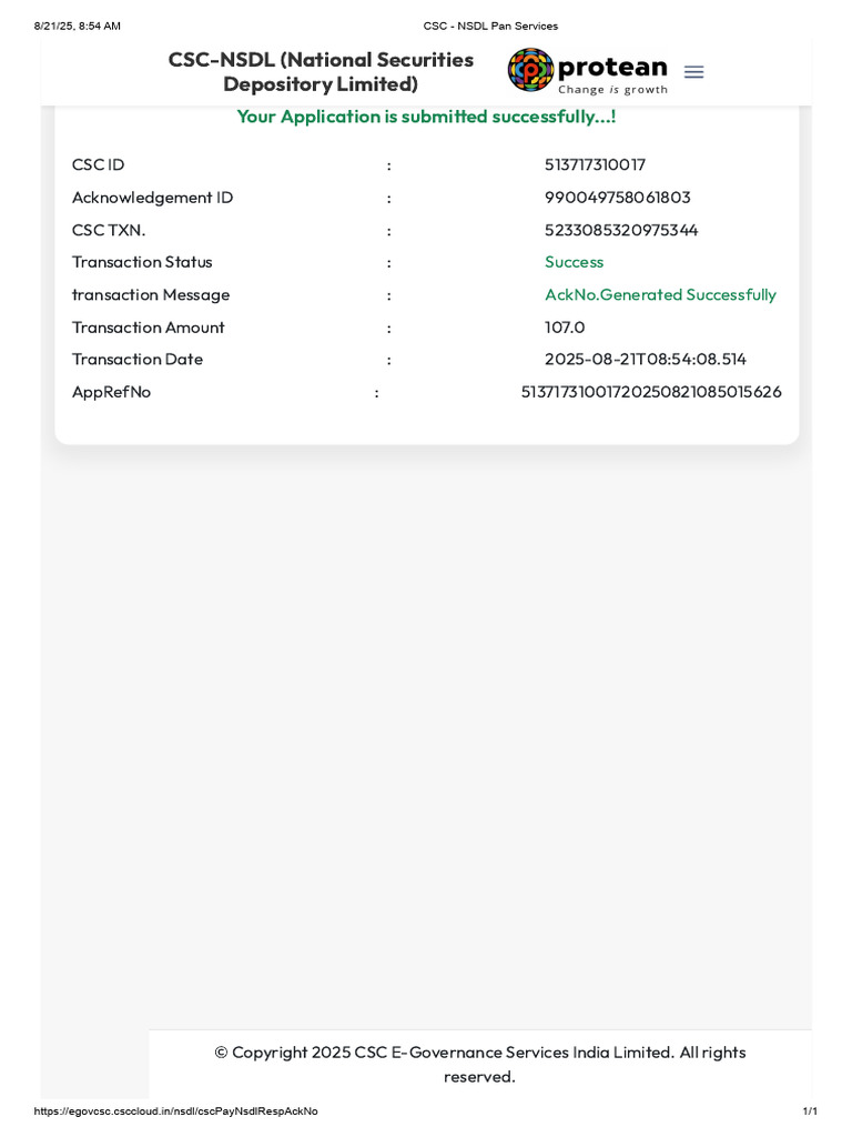 CSC - NSDL Pan Services Kajal Kujari | PDF